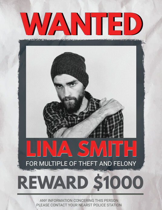 Black And White Wanted Poster Template