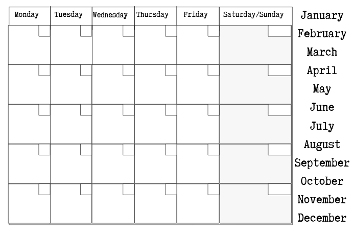 Blank One Month Calendar Template The Best Template Example
