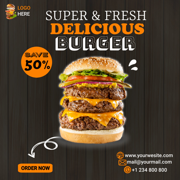 Burgers Sale Offer Template Flyer Postermywall