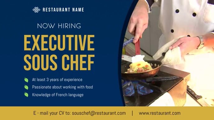 Chef Hiring Facebook Cover Video Template Postermywall