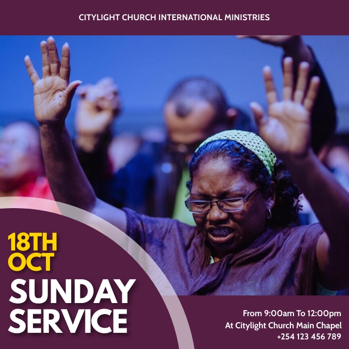 Church Sunday Worship Service Flyer Template Postermywall