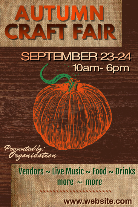 Autumn Craft Fair Poster Template Postermywall