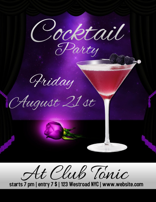 Cocktail Party Flyer Template Postermywall