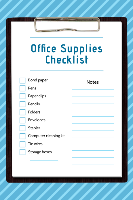 Office Supply Checklist Printable