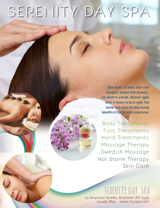 Day Spa Massage Flyer Template Postermywall