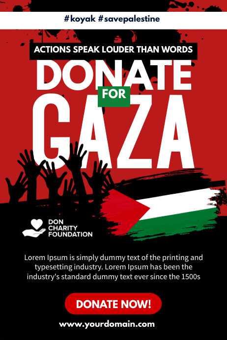 Donate For Gaza Palestine Poster Template Postermywall