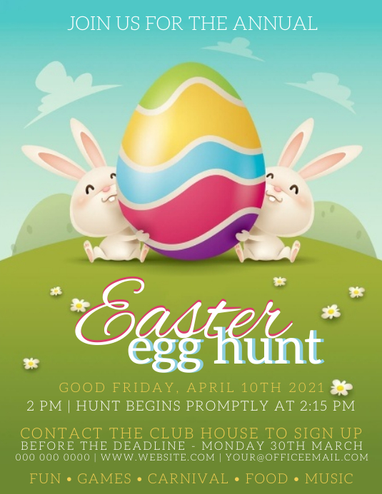 Copy Of Easter Egg Hunt Party Flyer Template Postermywall