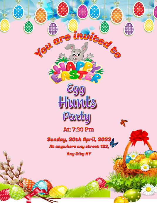 Egg Hunts Invitation Easter Invitation Flyer Template Postermywall