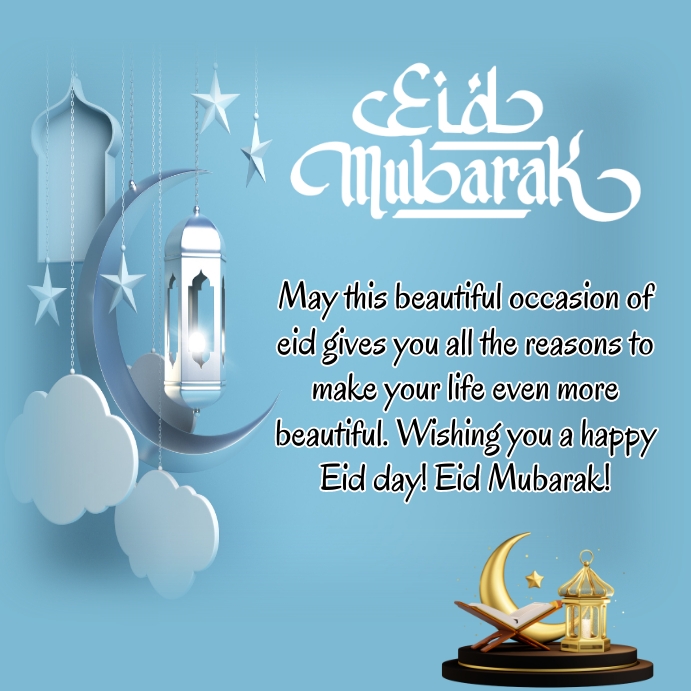 Eid Mubarakhappy Eideid Al Fitar Mubarak Template Postermywall