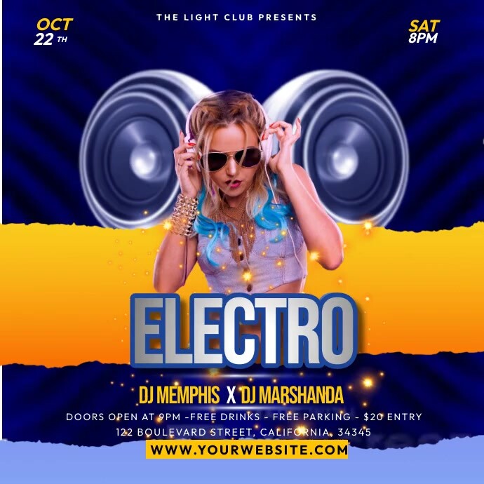 Electro Party Night Instagram Template Postermywall