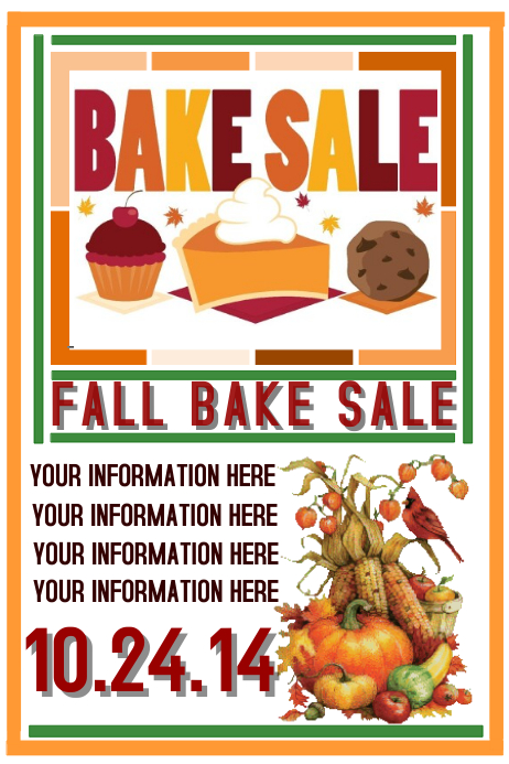 Fall Bake Sale Template Postermywall