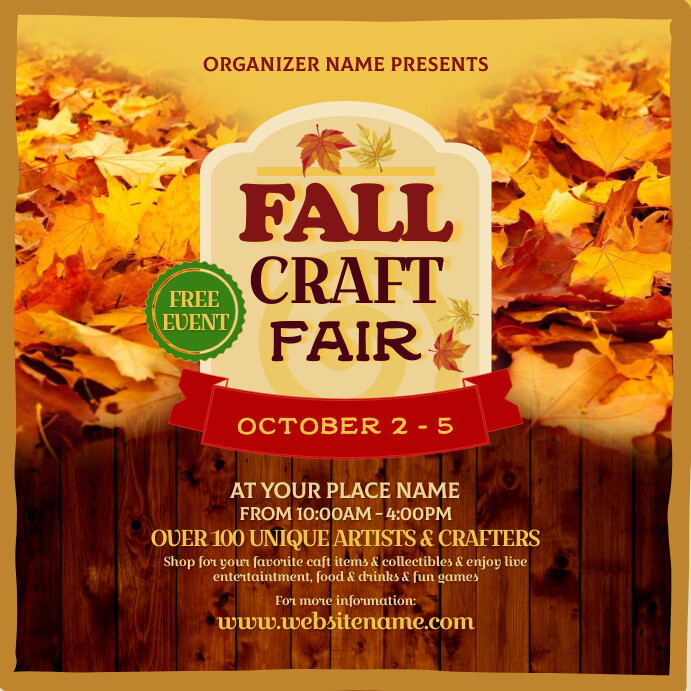 Copy Of Fall Craft Fair Instagram Post Postermywall