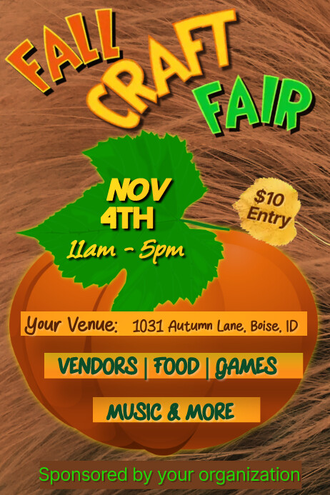 Fall Craft Fair Poster Template Postermywall