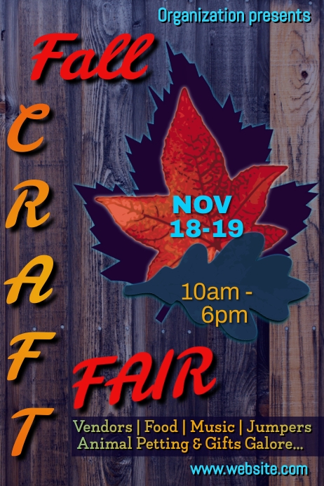 Fall Craft Fair Poster Template Postermywall