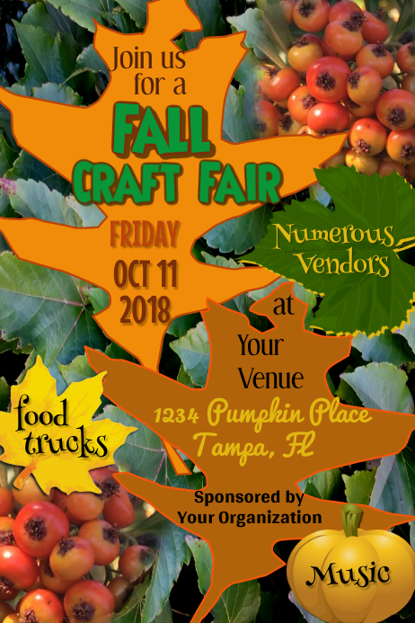 Fall Craft Fair Template Postermywall