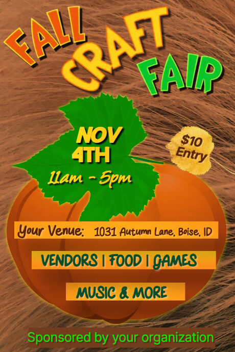 Fall Craft Fair Poster Template Postermywall