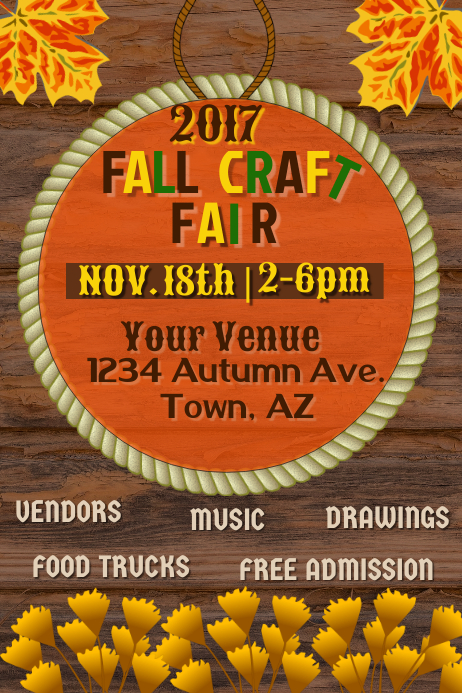 Fall Craft Fair Poster Template Postermywall