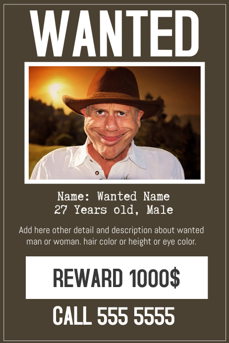 Funny Wanted Poster Flyer Template Postermywall