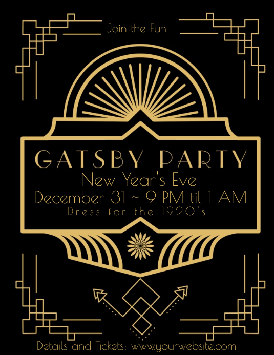 Great Gatsby Party Announcement Invitation Template Postermywall