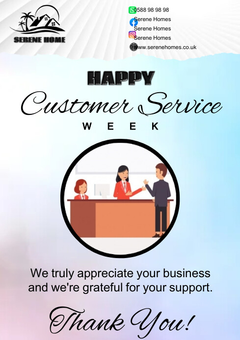 Plantilla De Happy Customer Service Week Flyer Postermywall