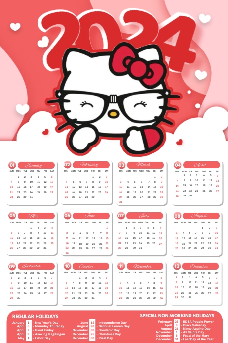 Hello Kitty 2024 Calendar Linn Shelli