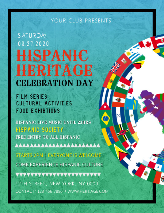 Hispanic Heritage Celebration Flyer Postermywall