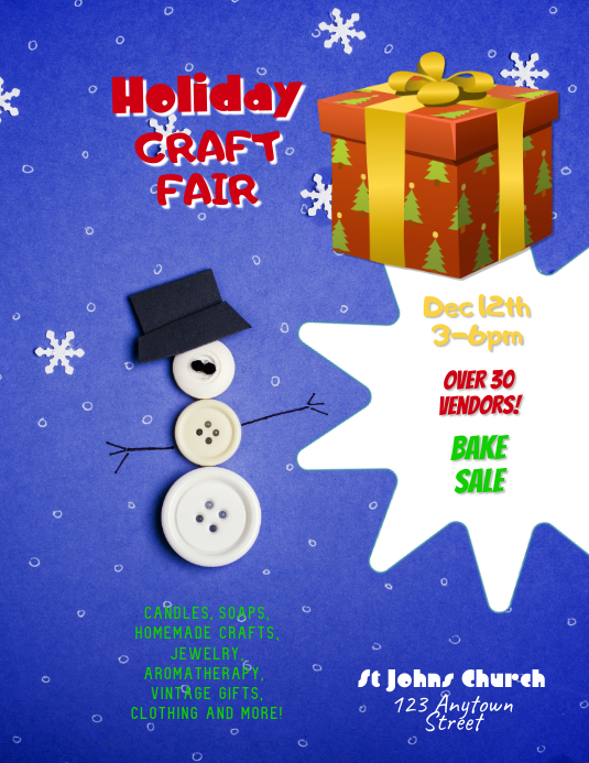 Holiday Christmas Craft Fair Event Template Postermywall