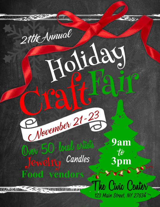 Holiday Craft Fair Flyer Template Postermywall