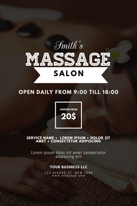 Copia De Massage Beauty Spa Salon Flyer Template Postermywall