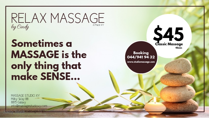 Copy Of Massage Therapy Studio Treatement Relax Spa Postermywall