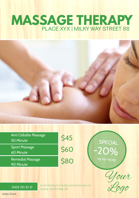 Massage Therapy Studio Treatement Relax Spa Template Postermywall