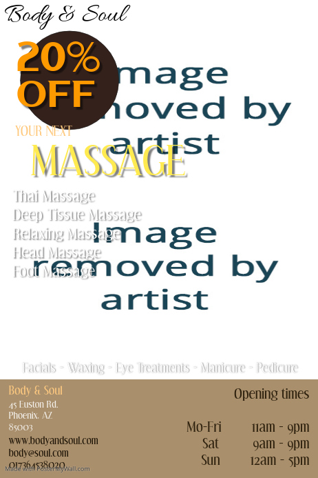 Massage Therapy Template Postermywall