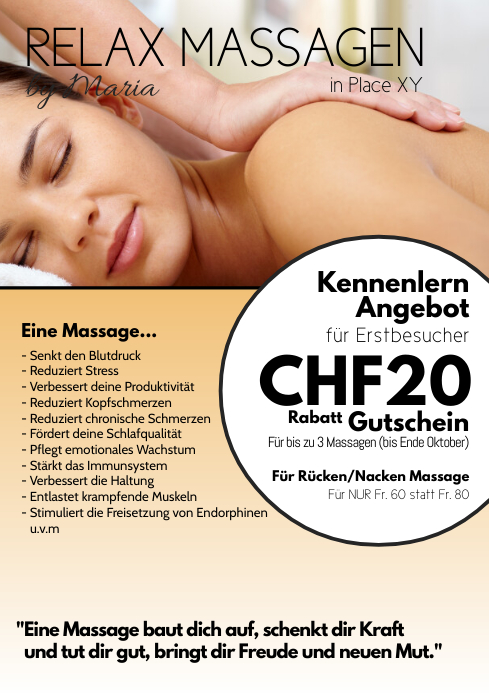 Massage Treatement Offer Special Therapy Ad Template Postermywall