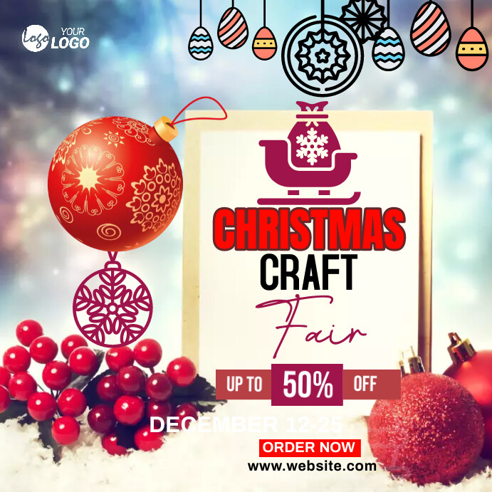 Merry Christmas Craft Fair Template Postermywall