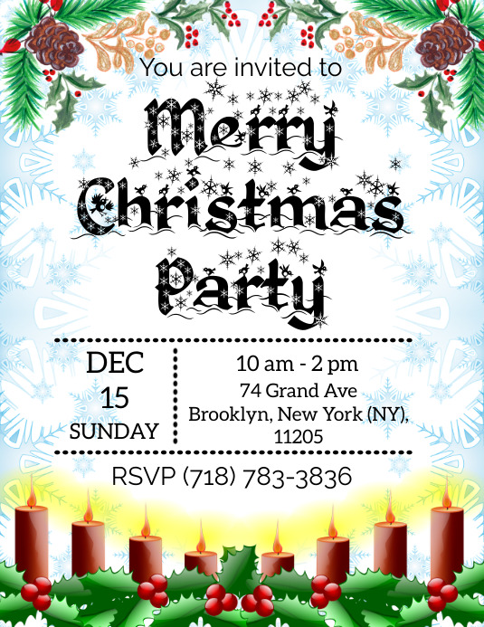 Merry Christmas Party Invitation Template Postermywall