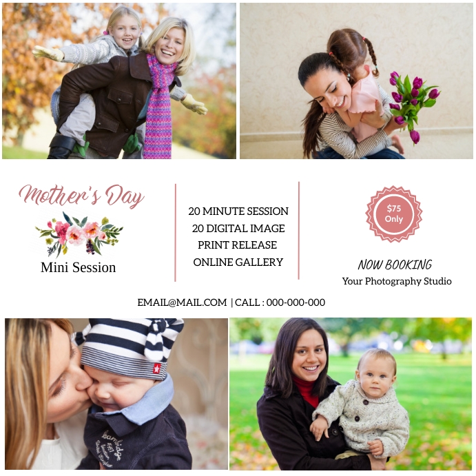 Mothers Day Mini Session Template Postermywall