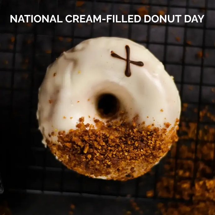 National Cream Filled Donut Day September 1 Template Postermywall