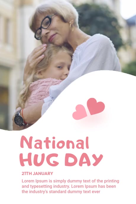 National Hug Day Video Template Postermywall