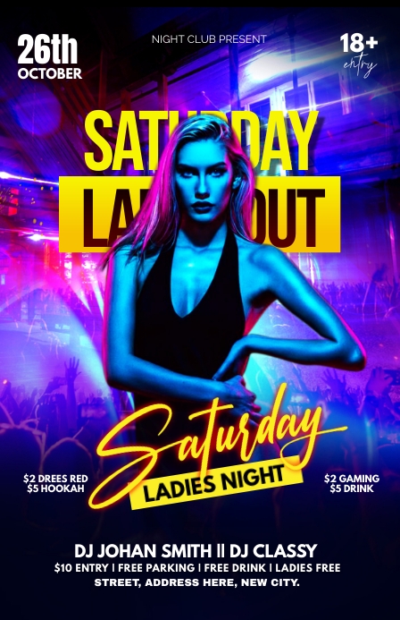 Night Club Party Flyer Design Template Postermywall