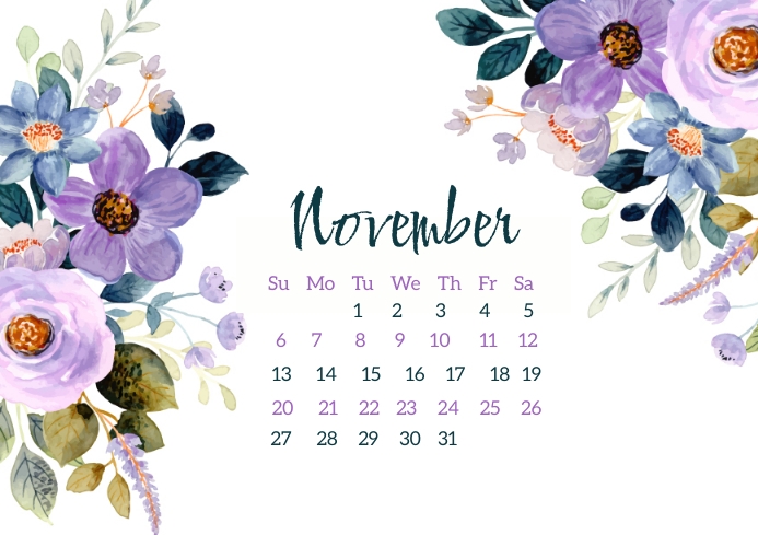 Copy Of November 2022 Calendar Design Template Postermywall
