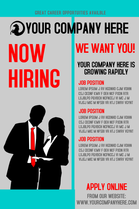 Now Hiring Template Postermywall