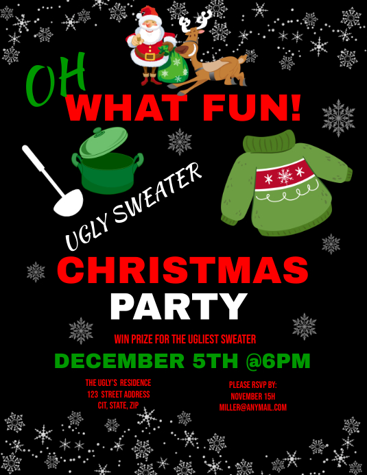 Oh What Fun Christmas Party Template Postermywall