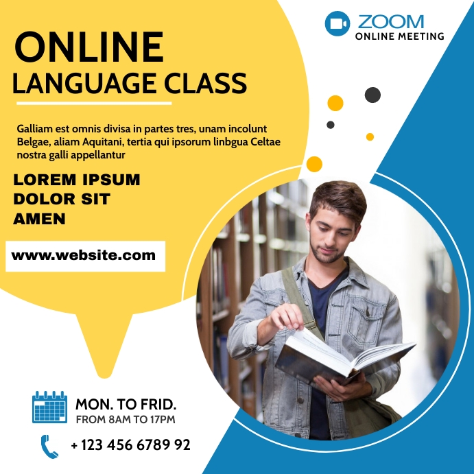 Online School Classes Zoom Template Postermywall