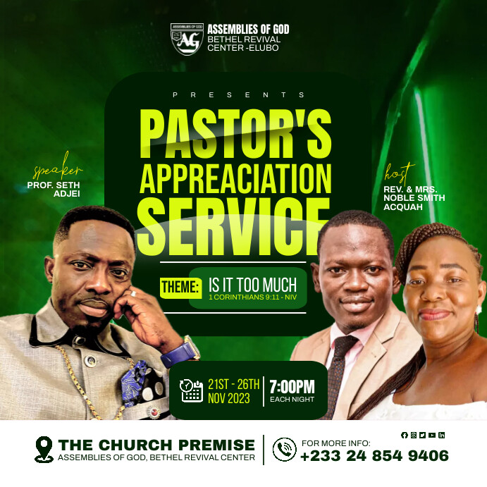 Pastors Appreciation Flyer Template Postermywall