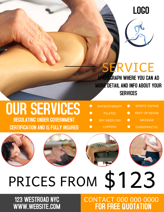 Physiotherapy Services Flyer Template Postermywall