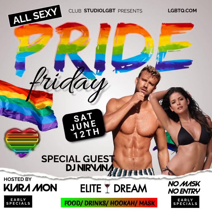 Pride Month Poster Lgbt Party Flyer Template Postermywall