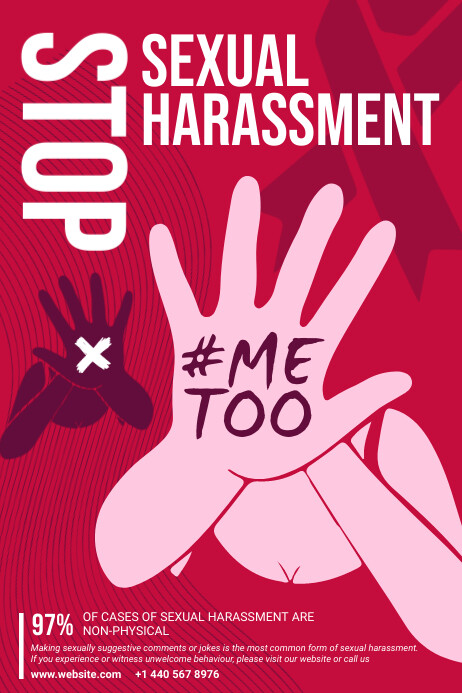 Red Stop Sexual Harassment Poster Template Postermywall