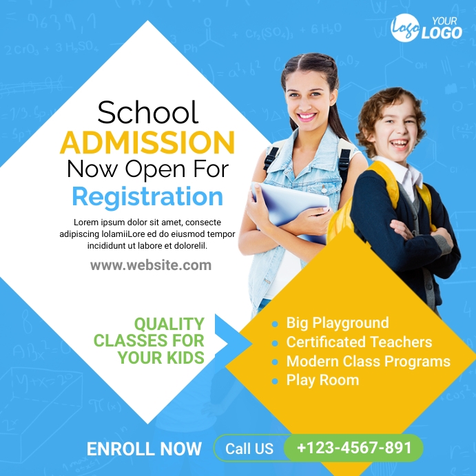 School Admission Open Ad Template Postermywall