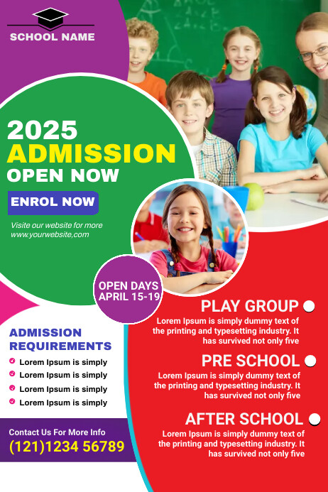 Copy Of School Admission Flyer Template Postermywall