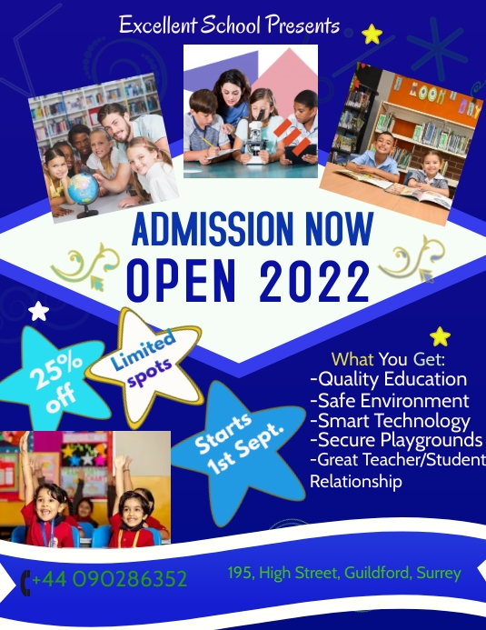 School Admissions Open Template Postermywall